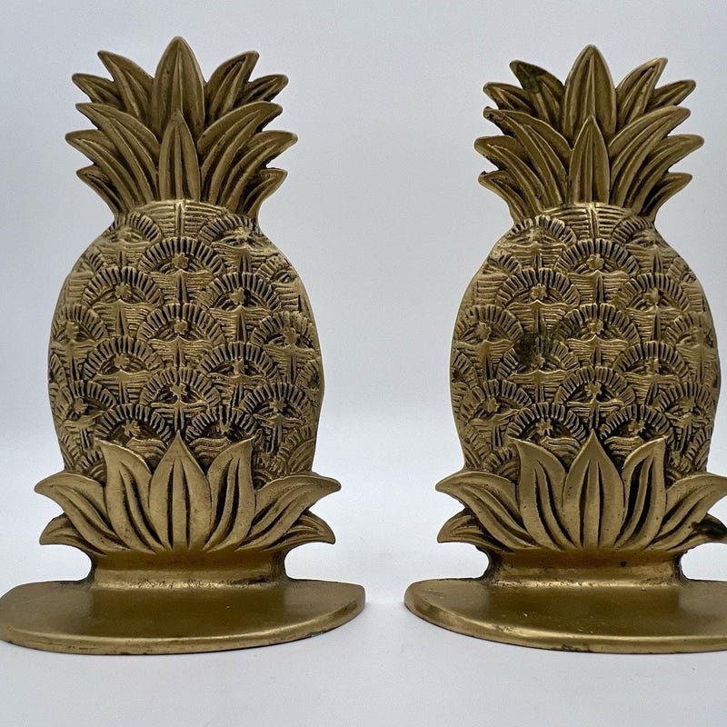 Gold Pineapple Bookend - Etsy