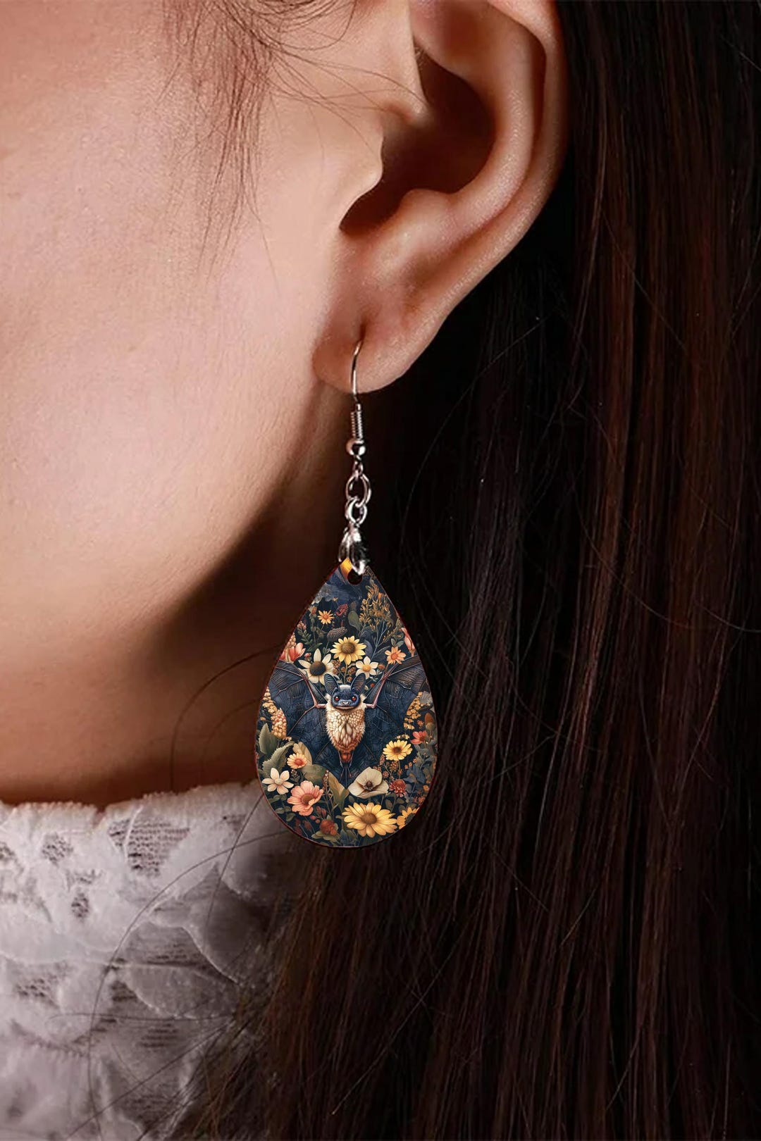 Personalized Spooky Earrings – Custom Goth Dangle Drops, Ravens ...