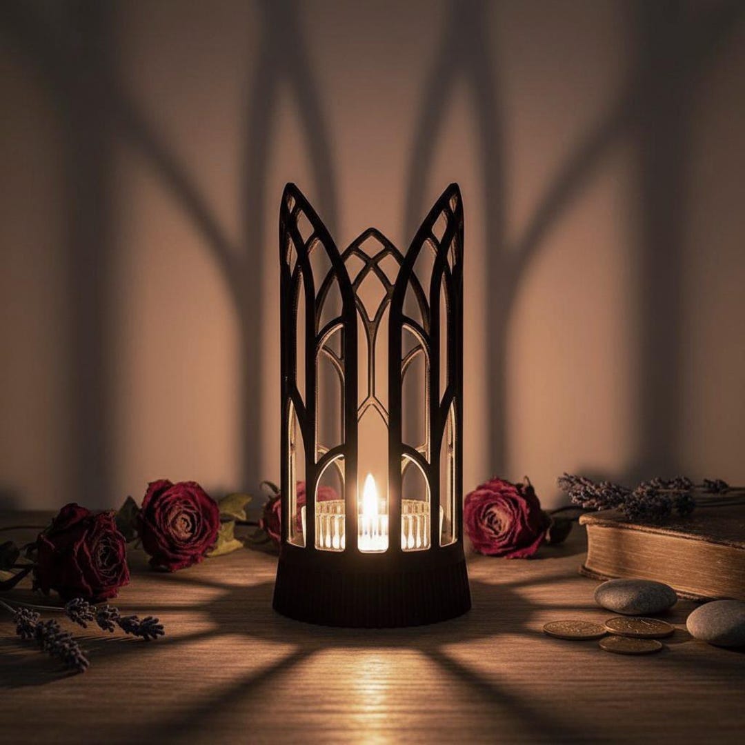 Gothic Tealight Lantern: Elven Style Shadow on the Wall, Size Large - Etsy