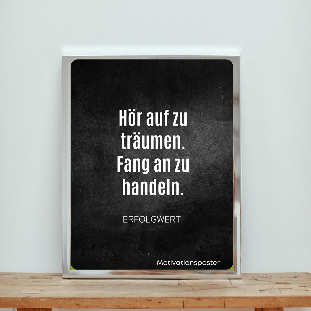 4-piece Motivational Poster Set in German | Digital Download | Wall ...