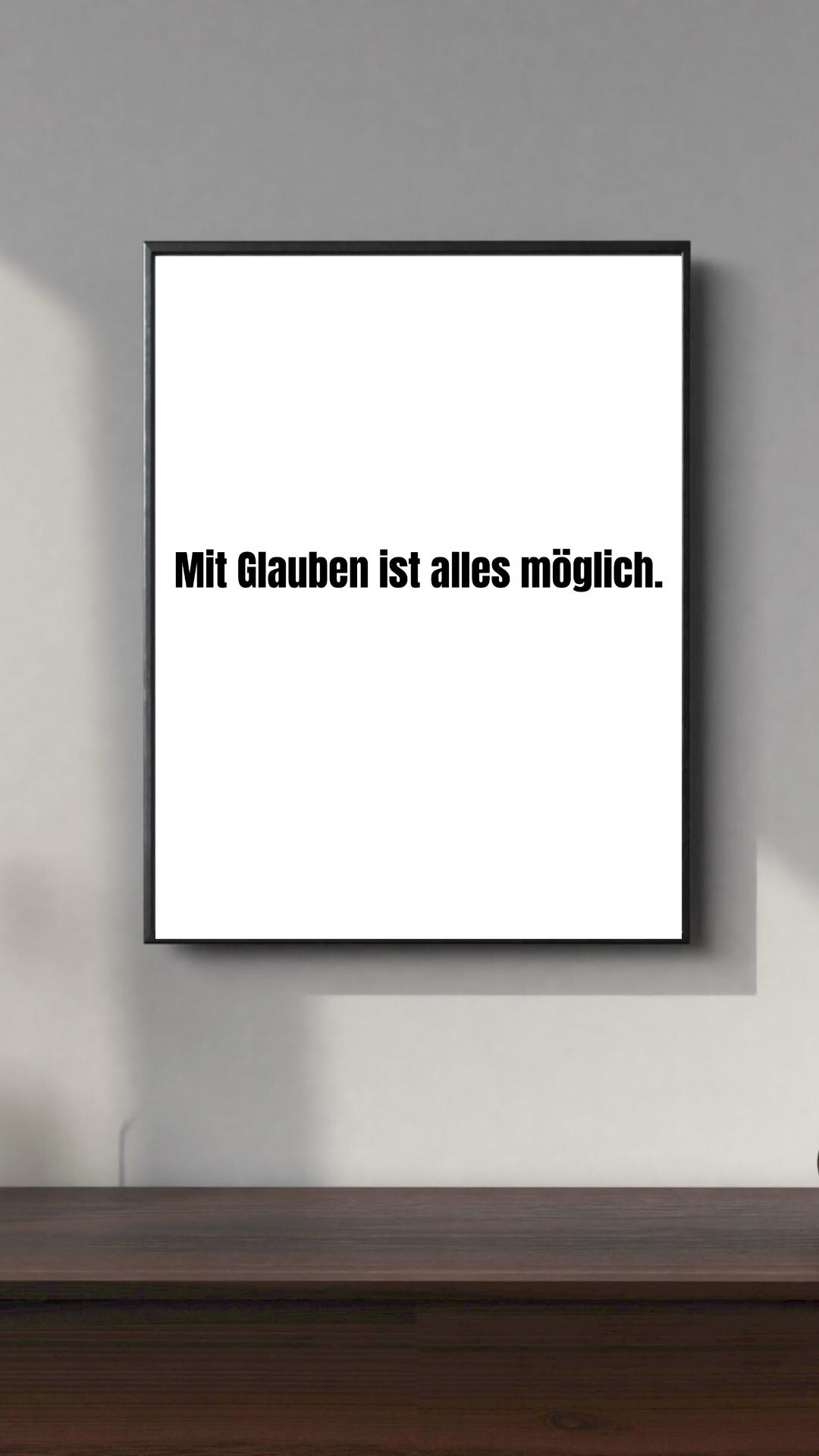 Faith Poster German – Christian Quote – Spiritual Wall Art – Minimalist ...