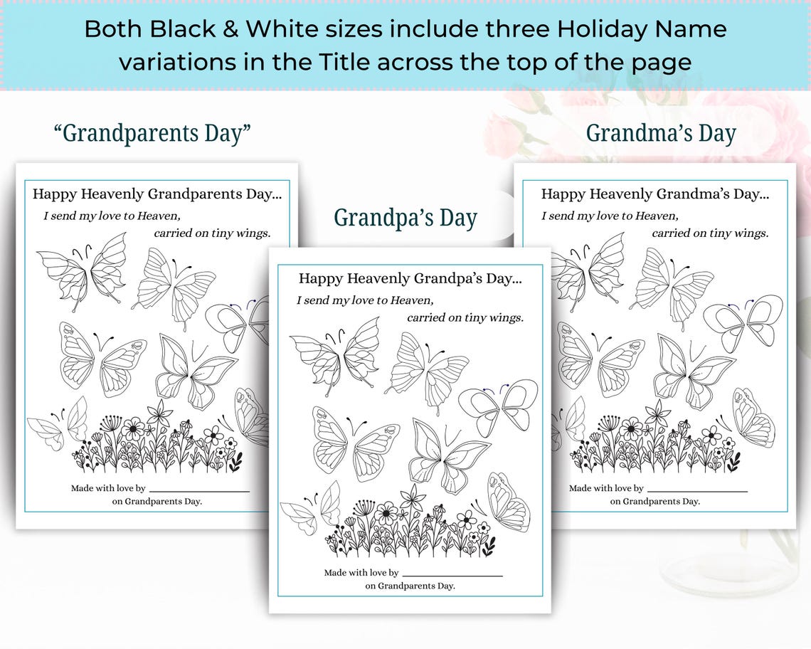 Heavenly Grandparents Day Fingerprint Keepsake, Memorial Craft (PDF) - Etsy