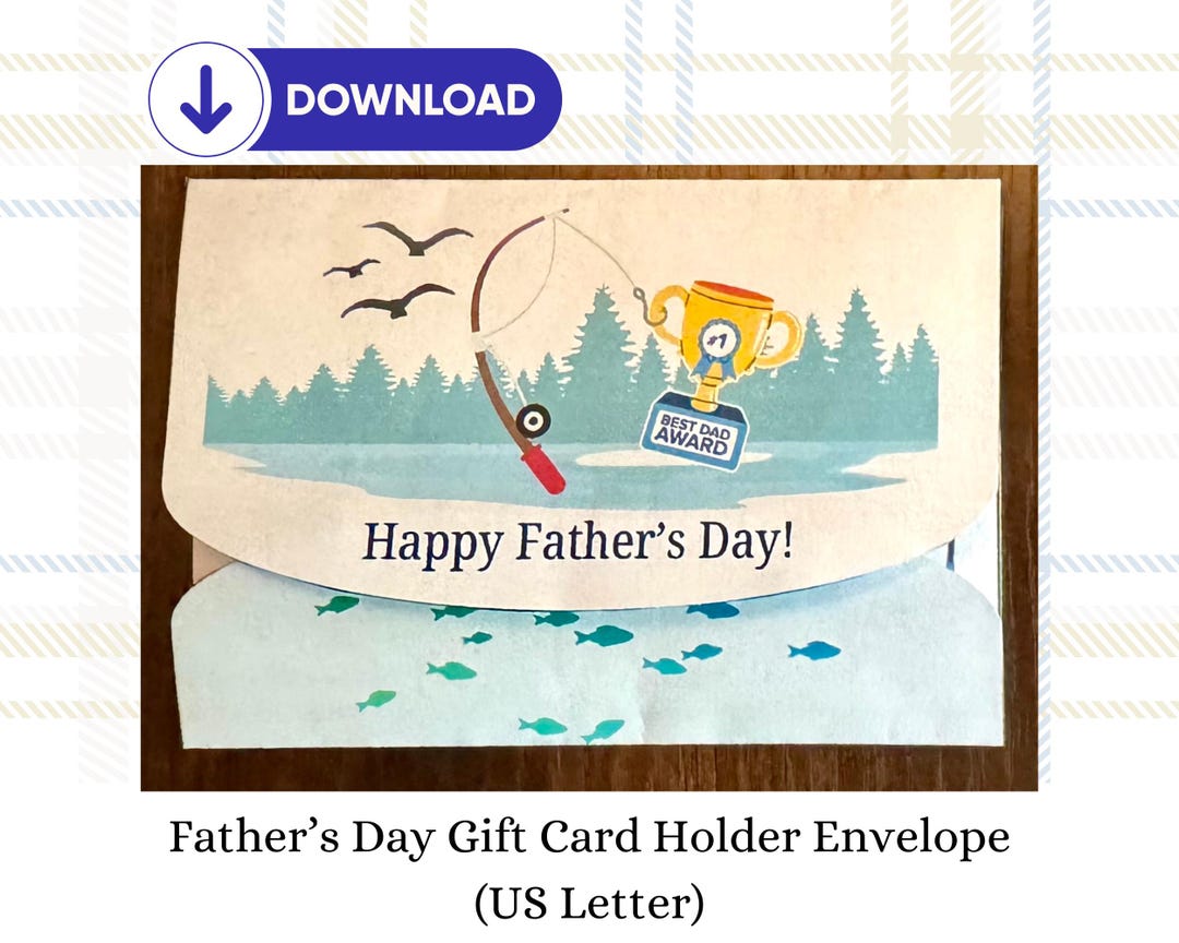 Fishing Father's Day Gift Card Holder Envelope (digital Download) - Etsy