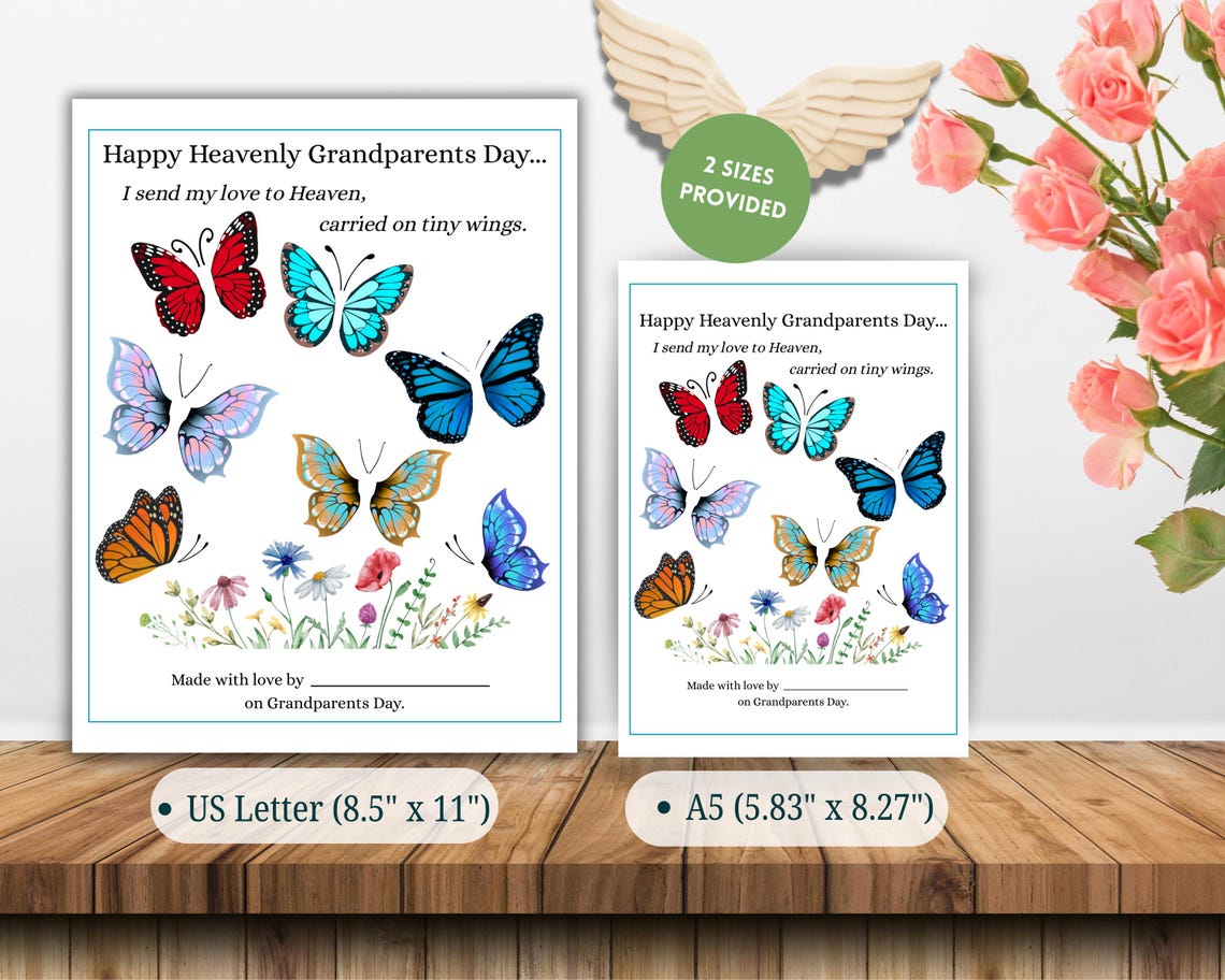 Heavenly Grandparents Day Fingerprint Keepsake, Memorial Craft (PDF) - Etsy
