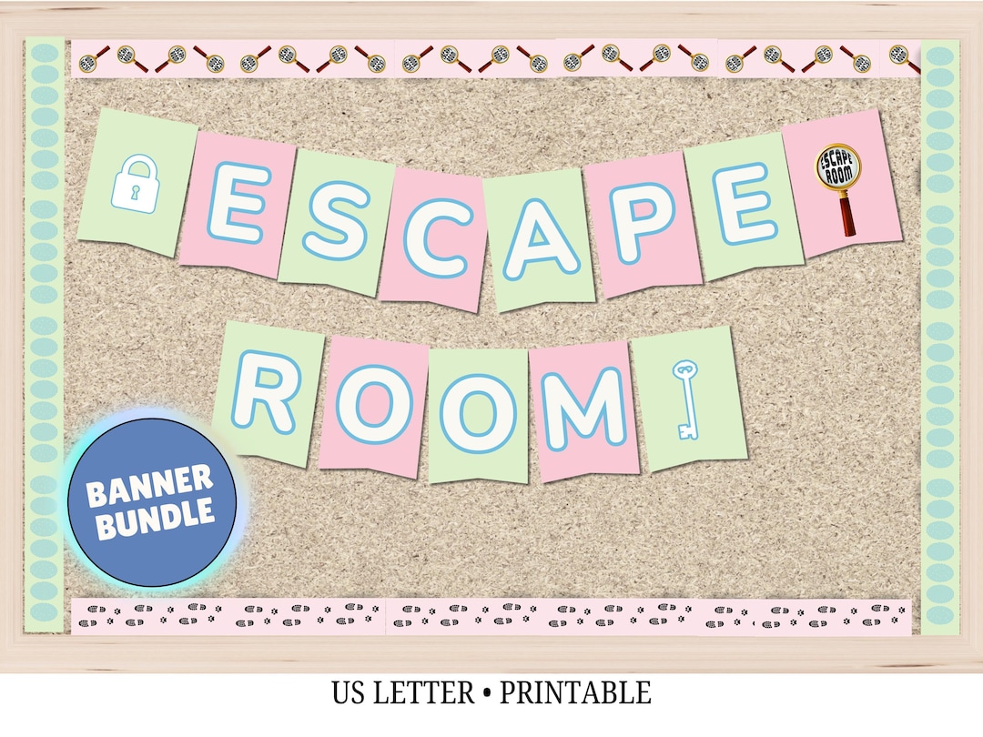 Escape Room Printable Banner, Bulletin Board Decor, Easter Party Spring ...