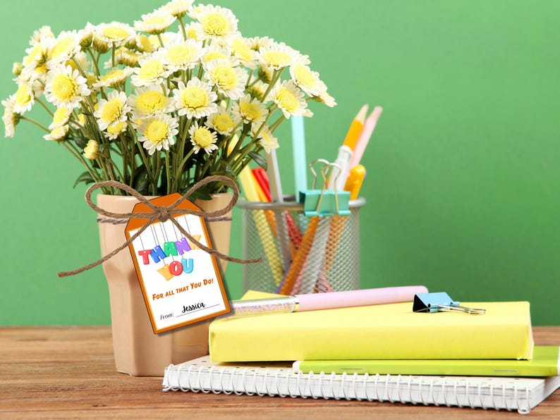 Thank You Teacher Gift Tags | Teacher Appreciation Gift Tag Set ...