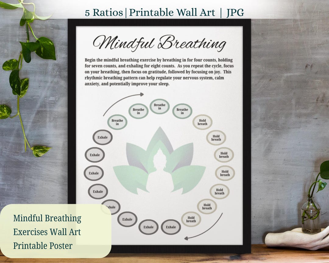 4-7-8 Breathing Exercise Poster: Calming Corner Art (digital Download ...