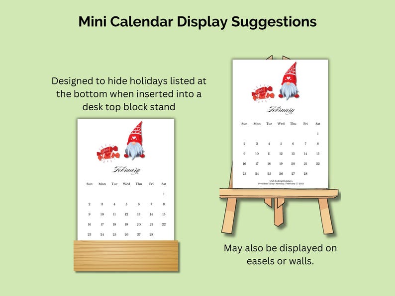 2025 Gnome Calendar: 5x7" Monthly Desk Refill (digital Download) - Etsy