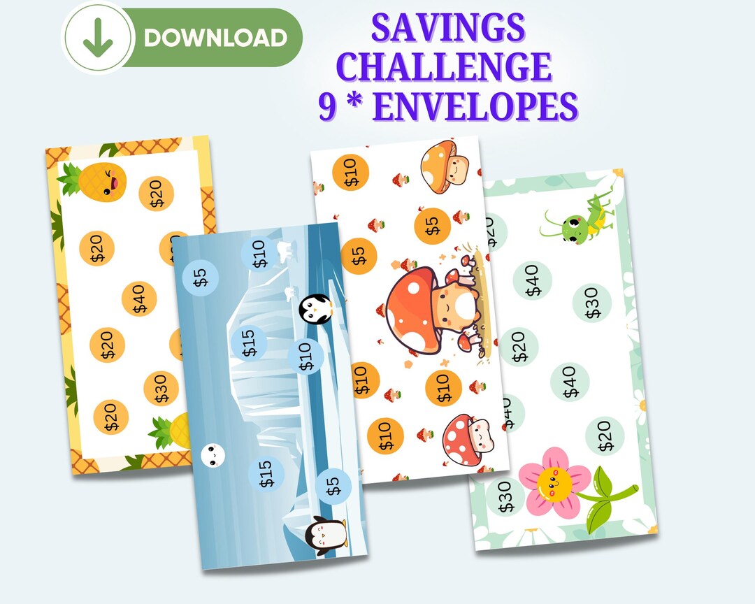 Savings Challenge Printable Envelope Set | Savings Challenge Set | Save ...