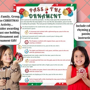 Pass the Ornament Christmas Game: Rhyming Party Activity (printable PDF ...
