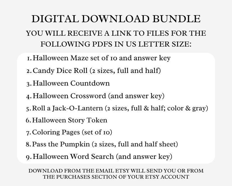 Halloween Game Bundle: Printable Mazes, Word Search, Coloring (PDF ...