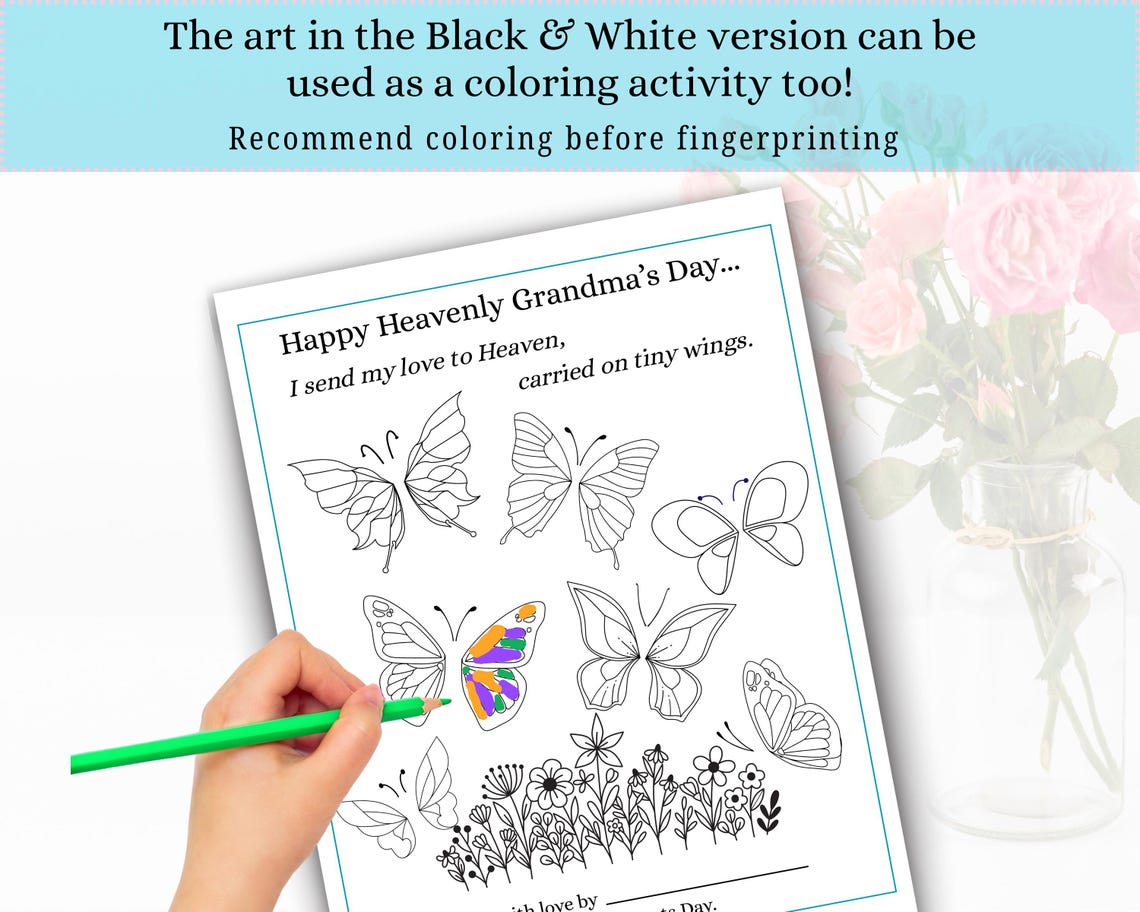 Heavenly Grandparents Day Fingerprint Keepsake, Memorial Craft (PDF) - Etsy