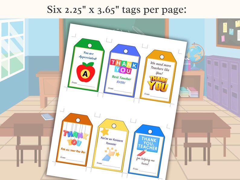 Thank You Teacher Gift Tags | Teacher Appreciation Gift Tag Set ...
