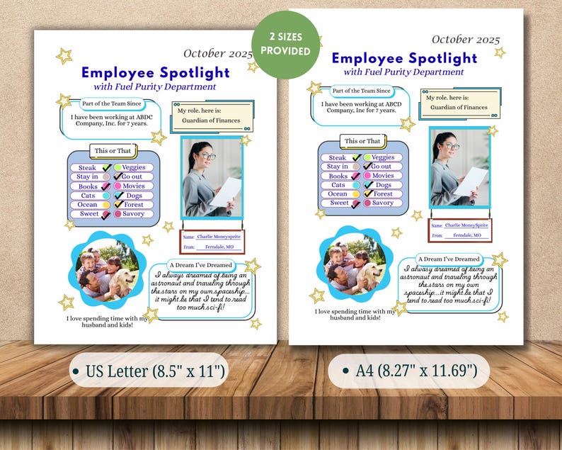 Employee Spotlight Canva Template: Staff Recognition, Team Building ...