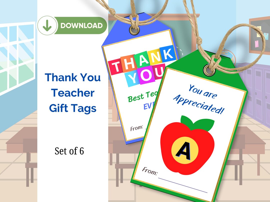 Thank You Teacher Gift Tags | Teacher Appreciation Gift Tag Set ...