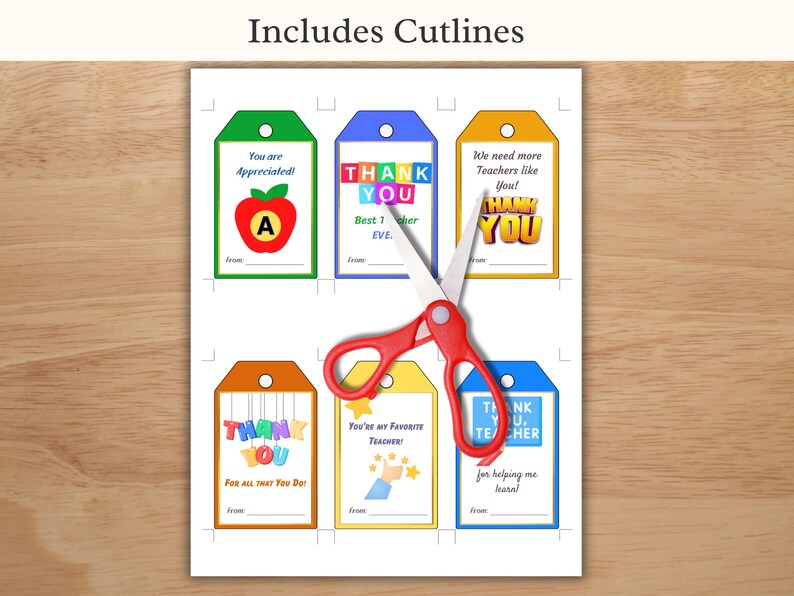 Thank You Teacher Gift Tags | Teacher Appreciation Gift Tag Set ...
