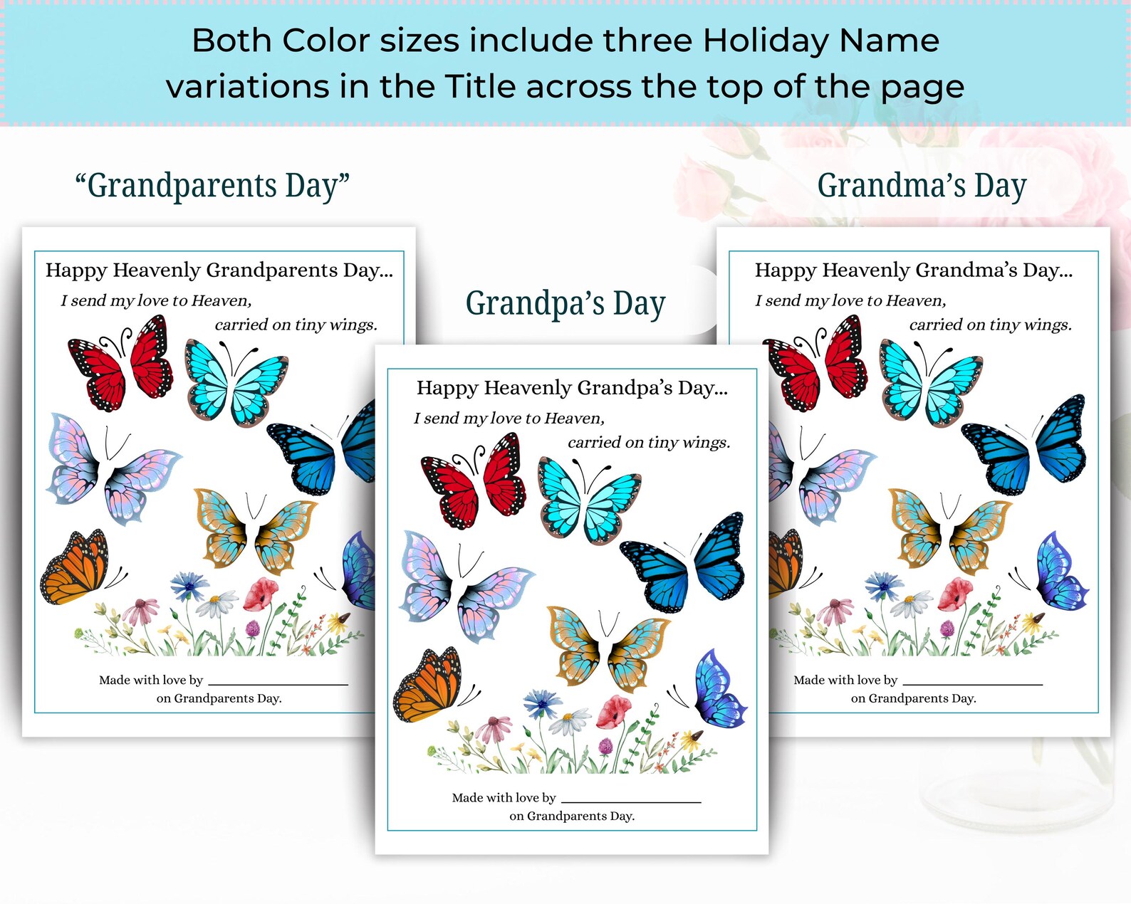 Heavenly Grandparents Day Fingerprint Keepsake, Memorial Craft (PDF) - Etsy