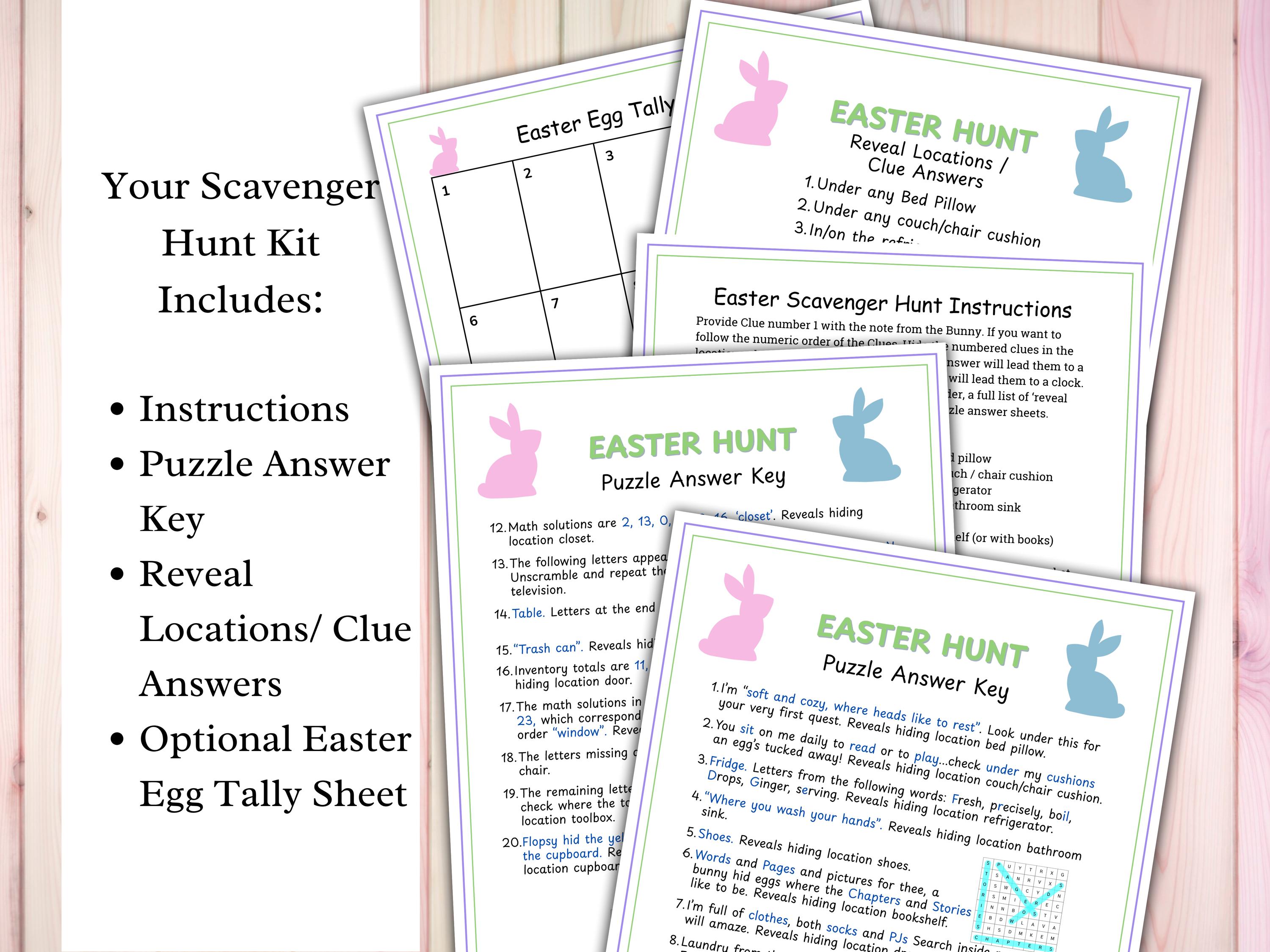 Easter Scavenger Hunt for Tweens (ages 10–14), Indoor Easter Egg Hunt ...