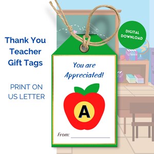 Thank You Teacher Gift Tags | Teacher Appreciation Gift Tag Set ...