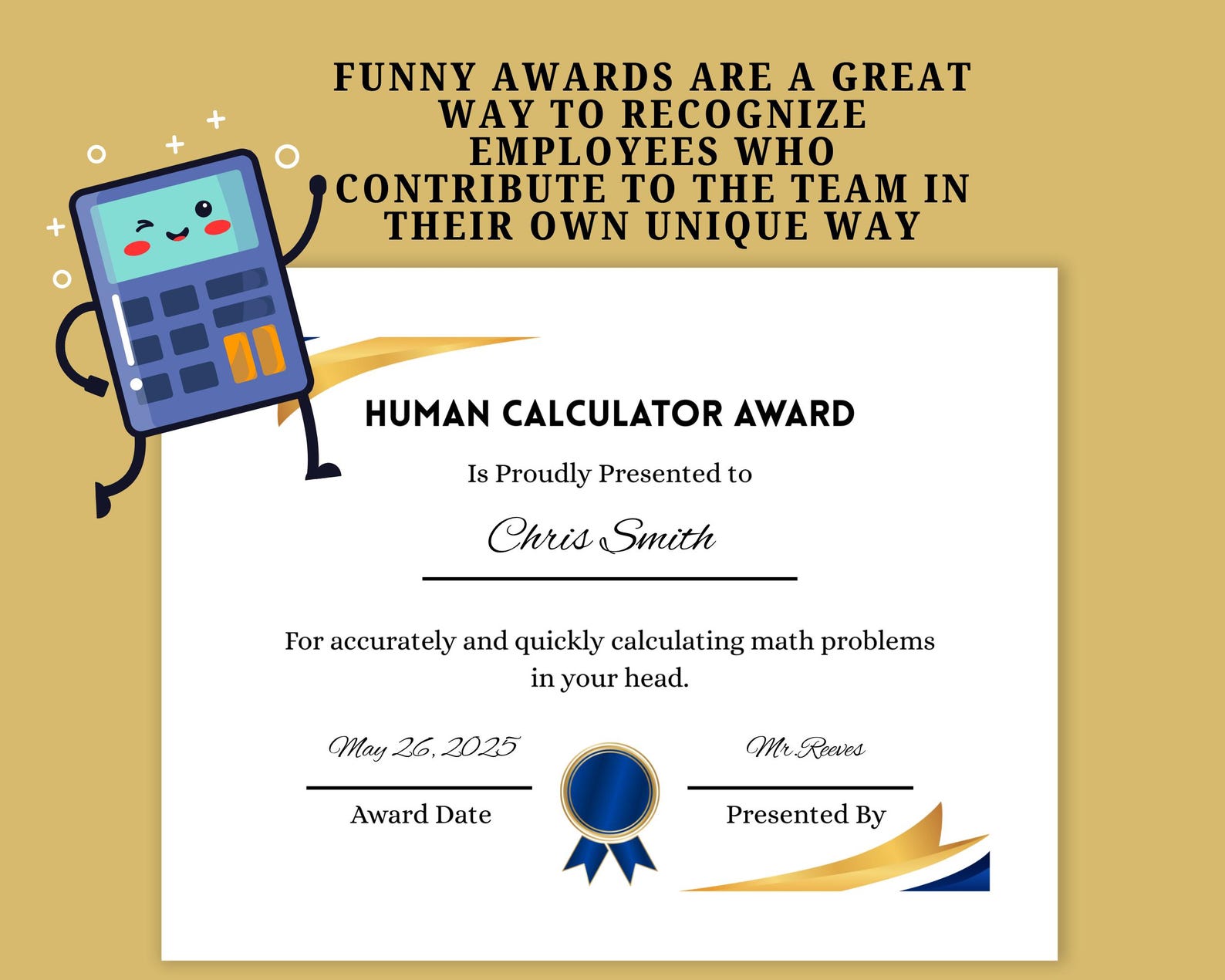 Funny Employee Appreciation Award Certificates: Fillable PDF (digital ...