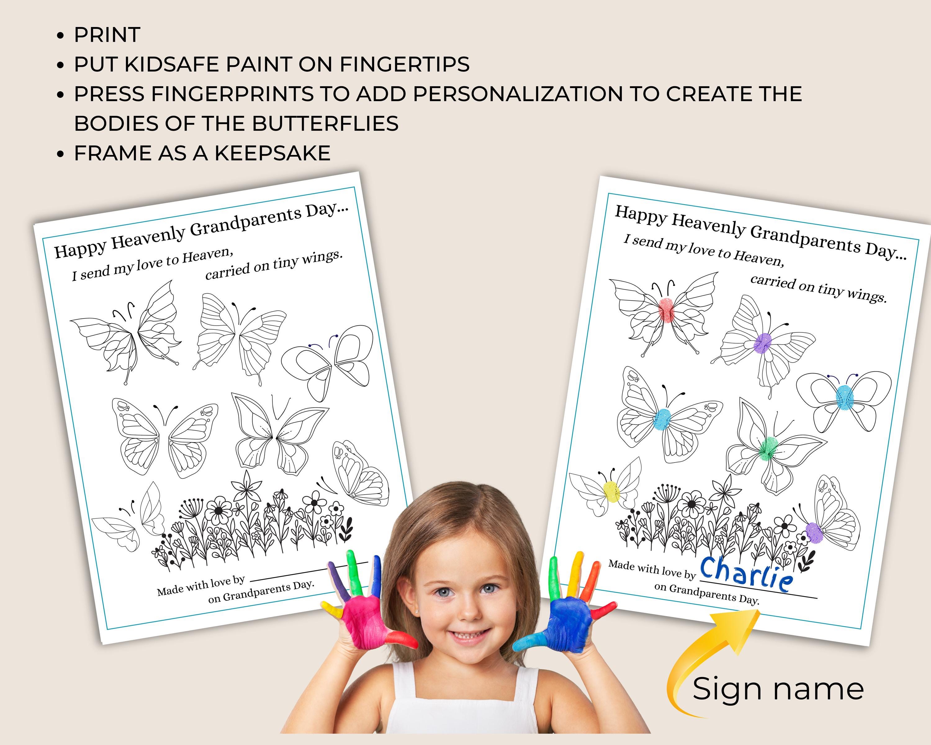 Heavenly Grandparents Day Fingerprint Keepsake, Memorial Craft (PDF) - Etsy