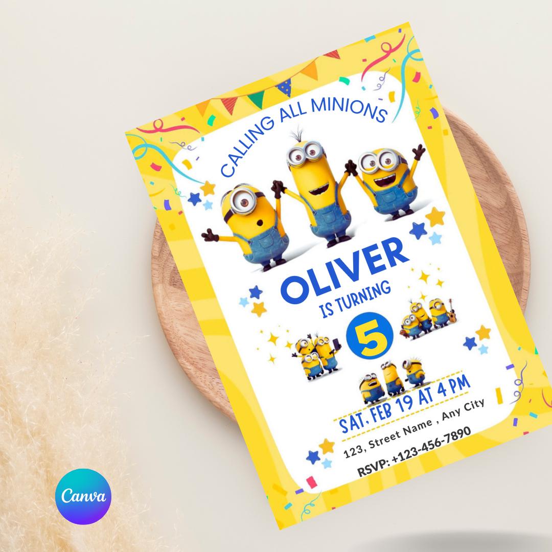 Minions Birthday Invitation | Editable 5x7 Digital Download | Minion ...