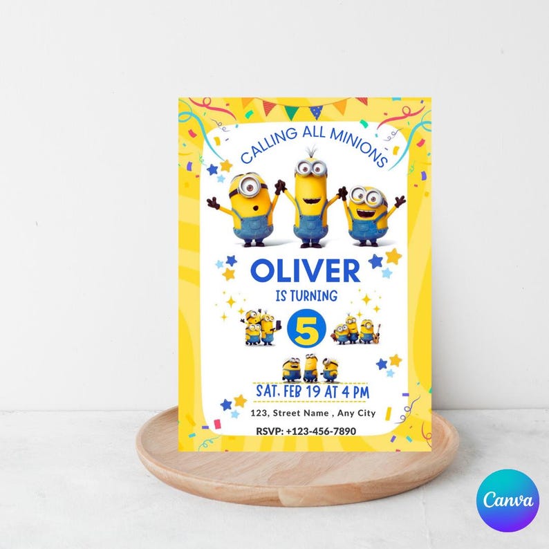 Minions Birthday Invitation | Editable 5x7 Digital Download | Minion ...