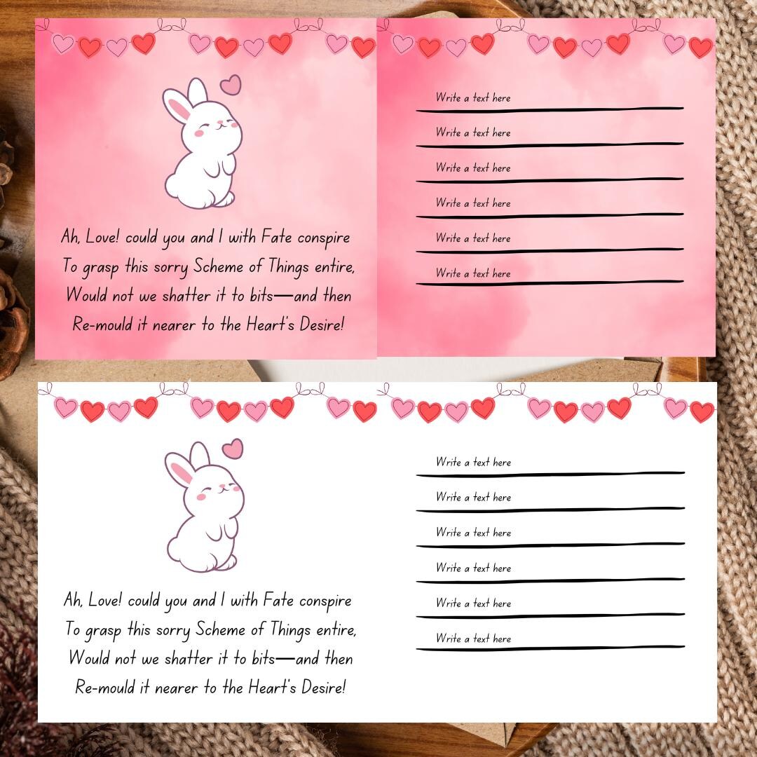 5x5 Love Card Editable 5x5 Love Card Canva Template Romantic Poem ...