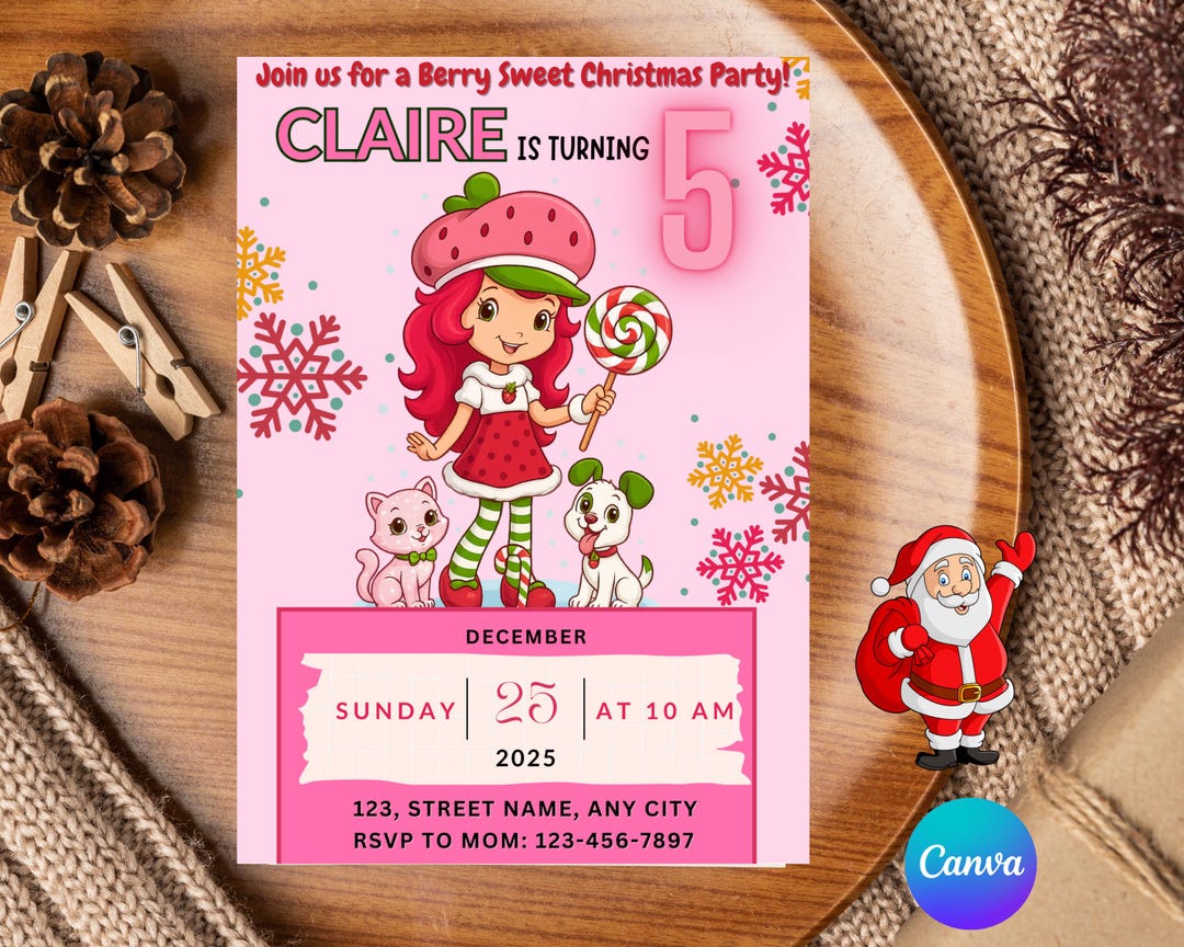 Strawberry Shortcake Invitation, Berry First Birthday, Shortcake Theme ...