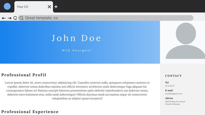 Resume Template in Html Css, Cv Minimalist, Resume Professional, Cv ...