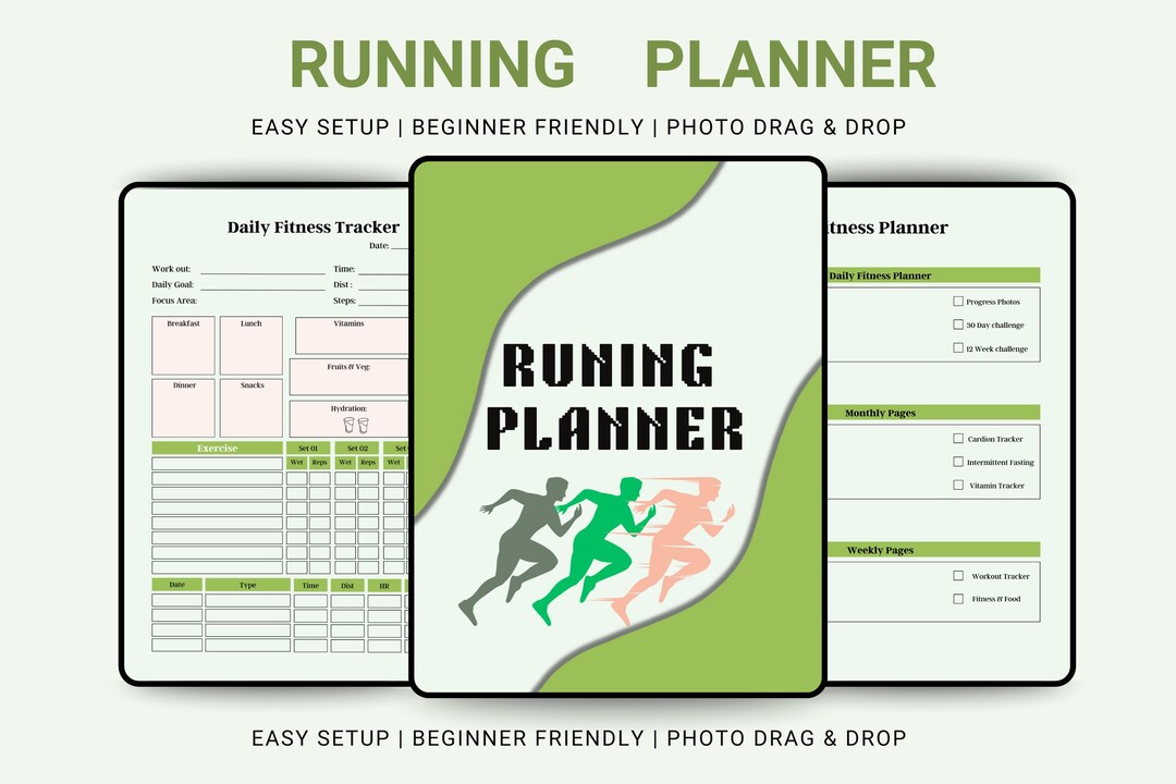 Running Tracker Fitness Checklist Workout Planner Exercise Tracker ...