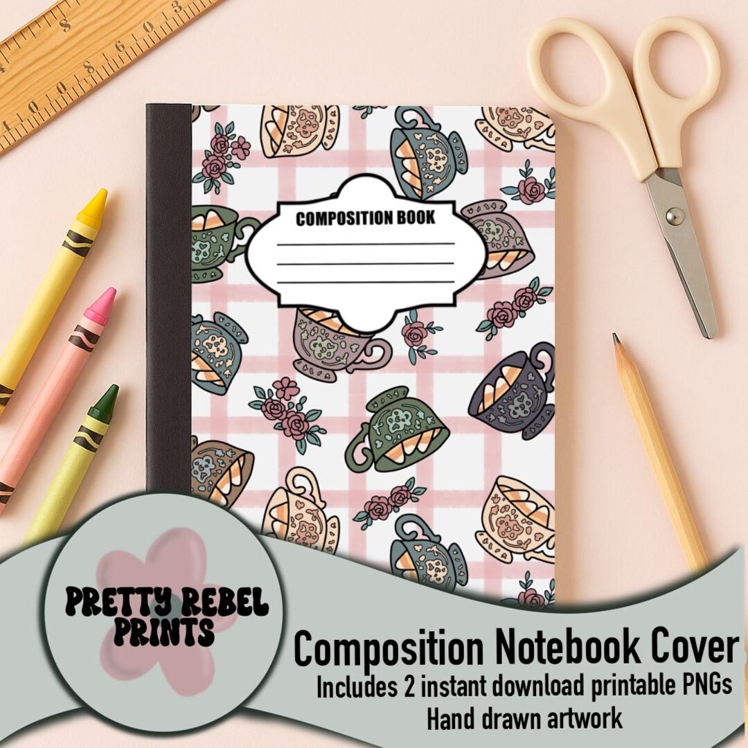 Printable Composition Notebook Cover PNG Back to School Personal Custom ...
