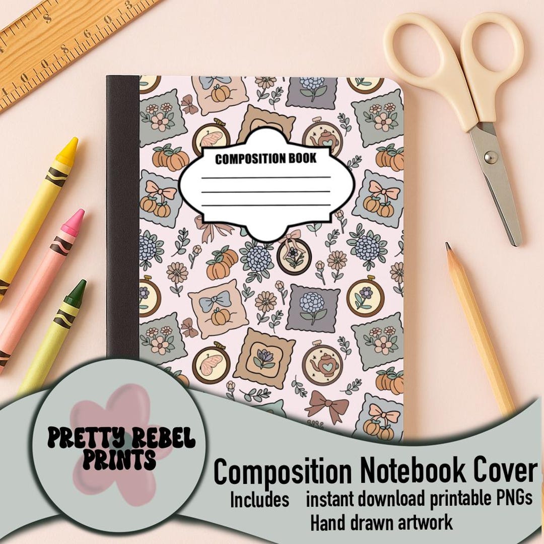 Printable Composition Notebook Cover PNG Back to School Personal Custom ...