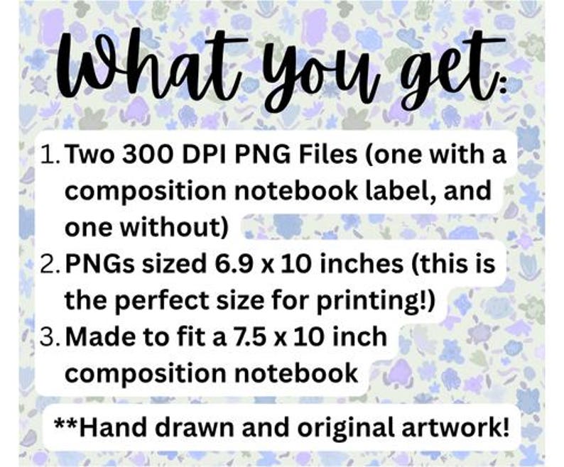 Printable Composition Notebook Cover PNG Back to School Personal Custom ...