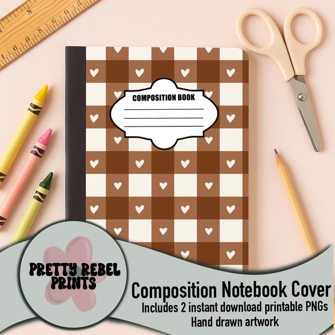 Printable Composition Notebook Cover PNG Back to School Personal Custom ...