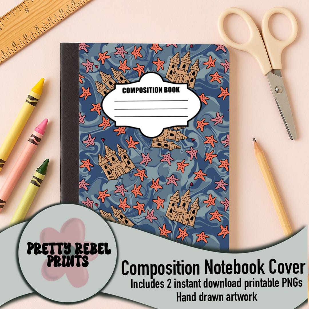 Printable Composition Notebook Cover PNG Back to School Personal Custom ...