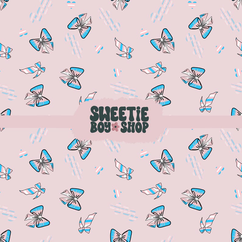 Transgender Pride Flag Bow Seamless Pattern 300 DPI Instant Download ...