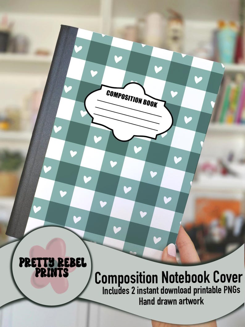 Printable Composition Notebook Cover PNG Back to School Personal Custom ...