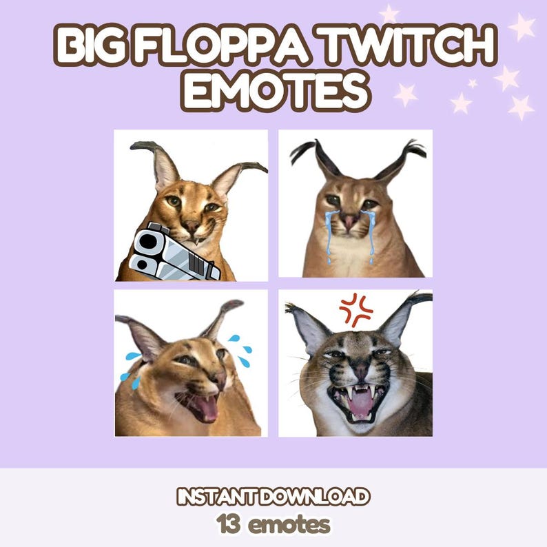 Big Floppa Twitch Emotes - Etsy