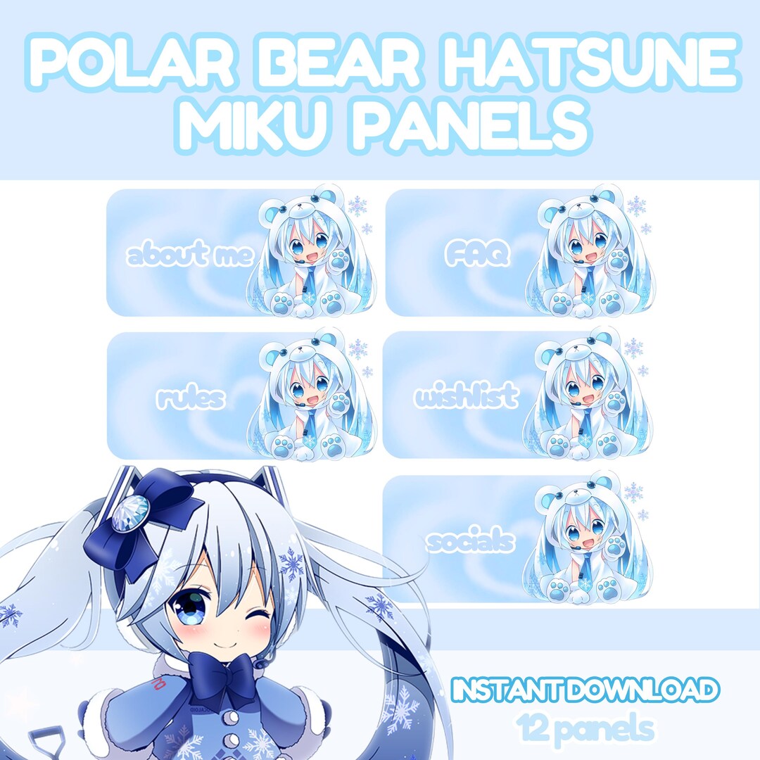Cute Hatsune Miku Twitch Panels (polar Bear) - Etsy