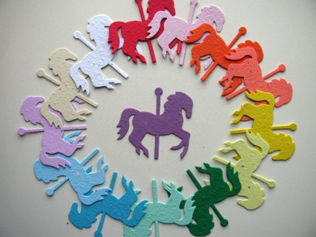 24 Seed Paper Carousel Horses - Etsy
