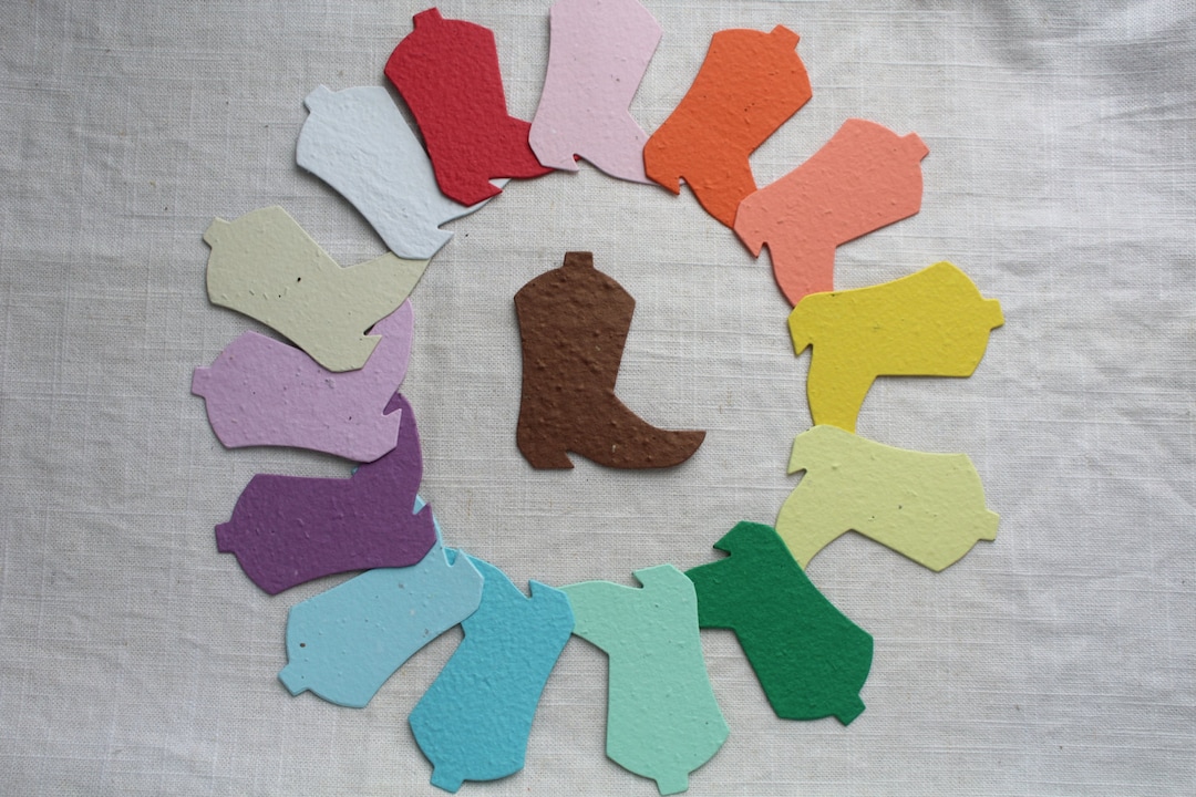 24 Seed Paper Cowboy Boots - Etsy