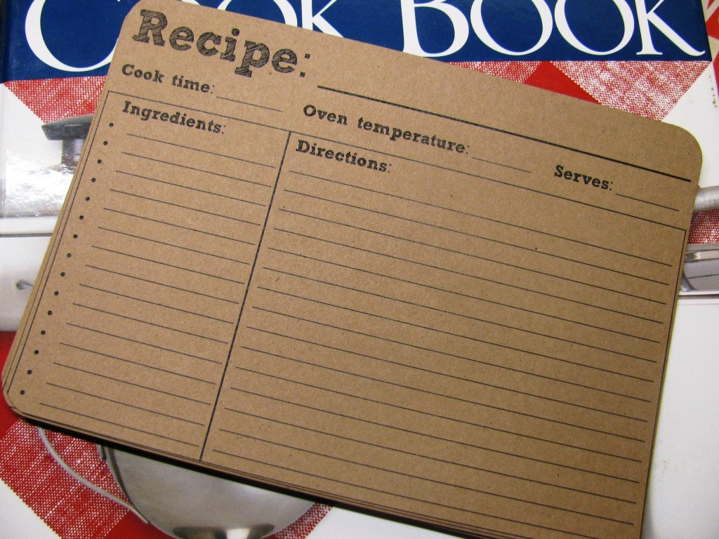 12 Kraft Recipe Cards - Etsy