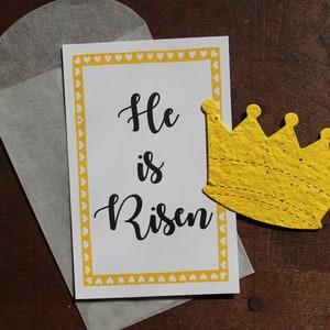 He is Risen - SET OF 8 - Includes Color Printed Card, Seed Paper, and ...