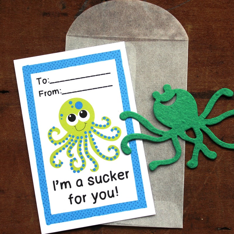 Octopus Valentine - Etsy