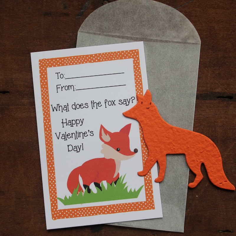 Fox Valentine Card - Etsy
