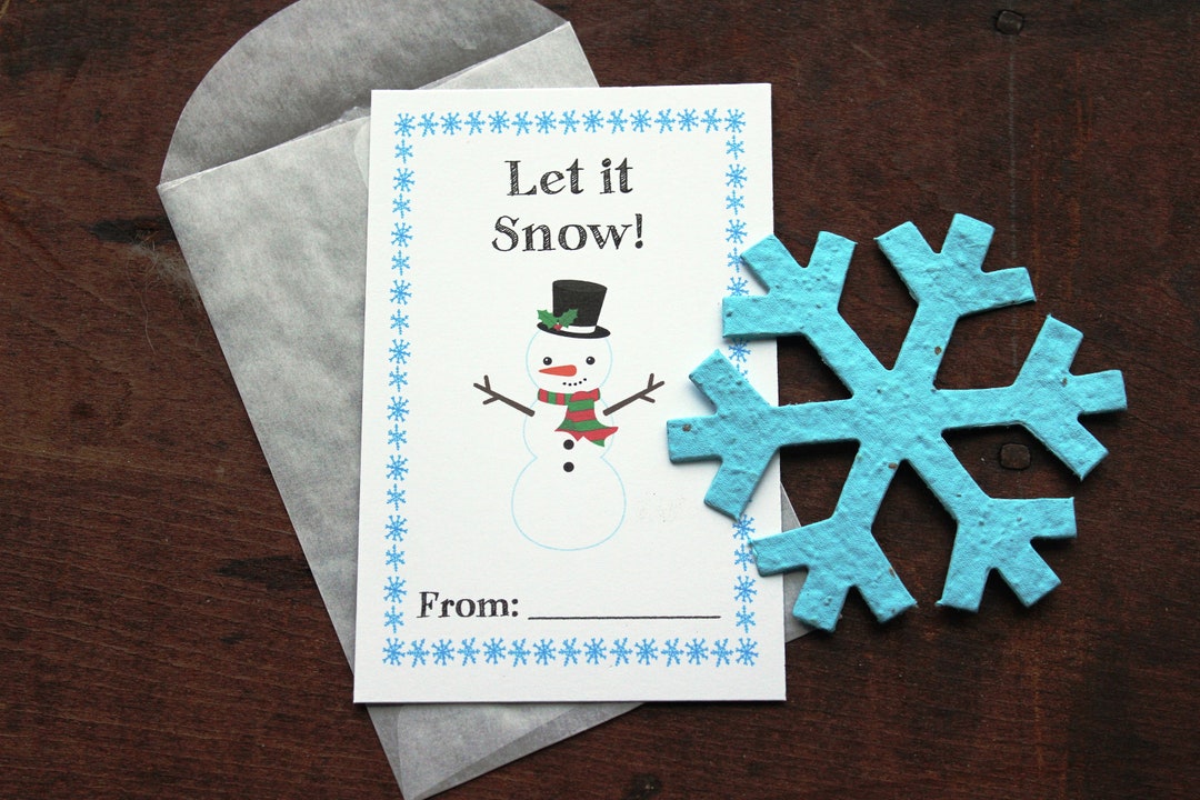 Let It Snow- SET OF 8 - Classroom Christmas Cards- Choose From 15 ...