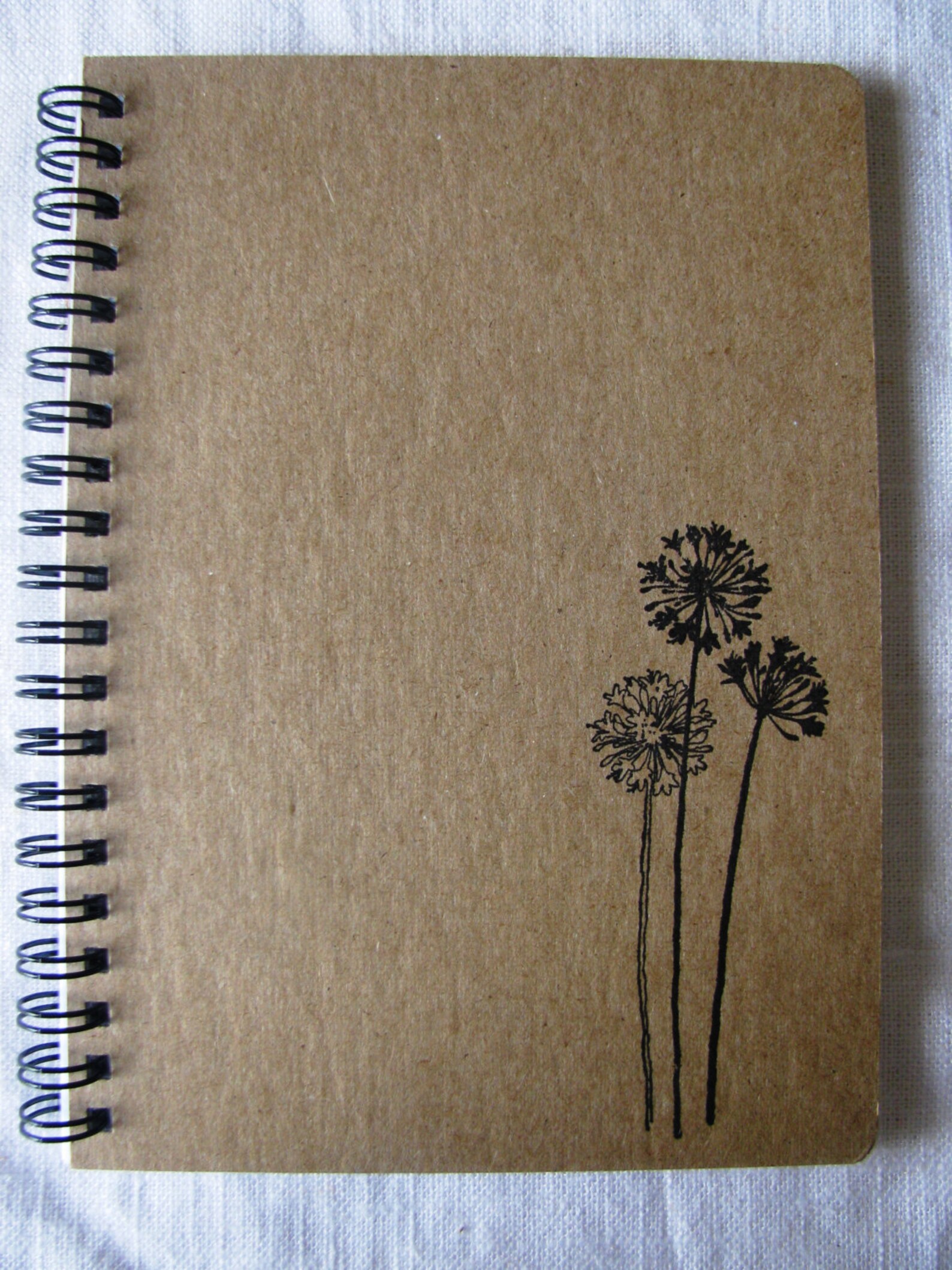 Whimsical Dandelion Hand Stamped Chipboard Notebook 5 X 7 - Etsy