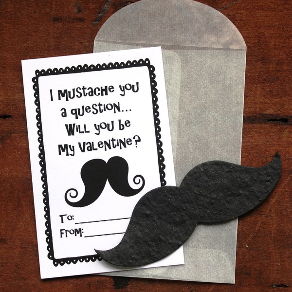 Mustache Card - Etsy