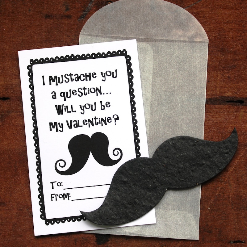 Mustache Valentine - Etsy